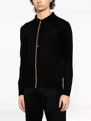 Paul Smith Striped Wool Cardigan - Black