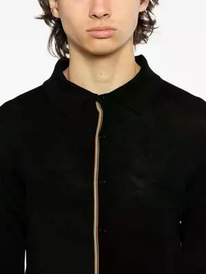 Paul Smith Striped Wool Cardigan - Black