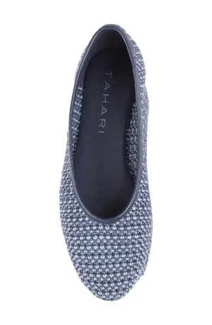Tahari Woven Ballerina Flat - Blue/blue