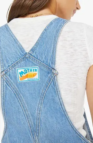 MOTHER The Half-pipe Ankle Barrel Leg Denim Overalls - Last Bite