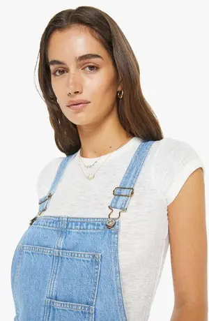 MOTHER The Half-pipe Ankle Barrel Leg Denim Overalls - Last Bite