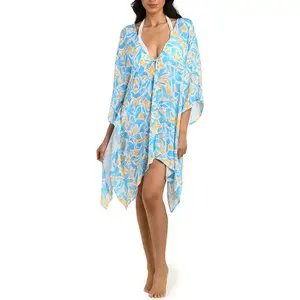 La Blanca Trinket V-neck Cover-up Caftan - Sky