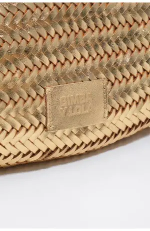 Bimba Y Lola Braided Leather Shopper Bag - Gold
