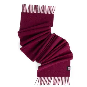 PRINCE OF SCOTS Fringed Merino Wool Scarf - Crimson