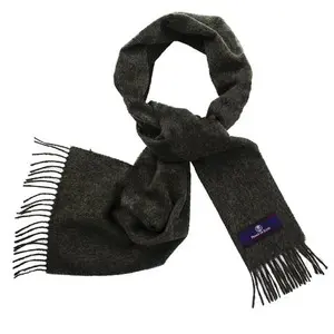 PRINCE OF SCOTS Fringed Merino Wool Scarf - Grey