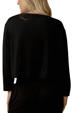 KINDRED BRAVELY Aria Long Sleeve Cropped Top - Black