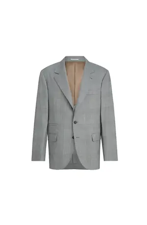 Brunello Cucinelli Prince Of Wales Blazer - Grey