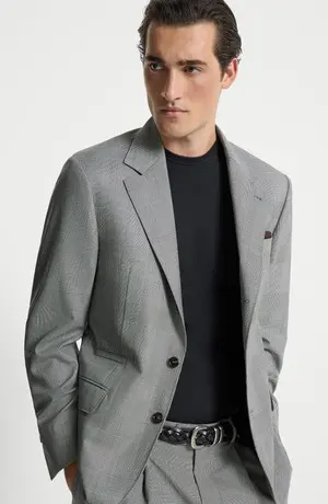 Brunello Cucinelli Prince Of Wales Blazer - Grey