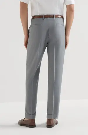 Brunello Cucinelli Leisure Fit Hopsack Trousers - Grey