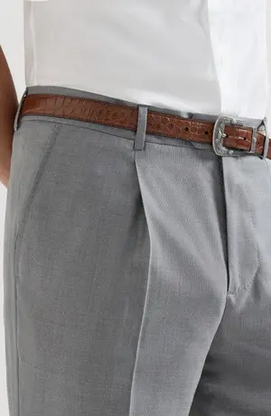 Brunello Cucinelli Leisure Fit Hopsack Trousers - Grey