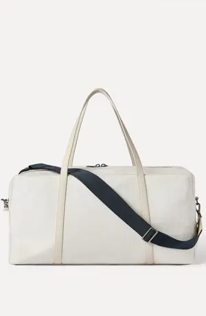 Brunello Cucinelli Canvas Bag With Logo - Silver