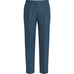 Brunello Cucinelli Houndstooth Pleated Trousers Denim