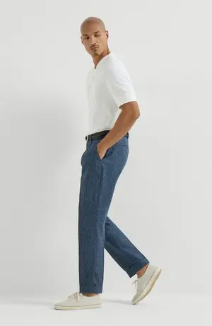 Brunello Cucinelli Houndstooth Pleated Trousers