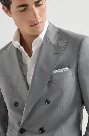 Brunello Cucinelli Hopsack Blazer - Grey