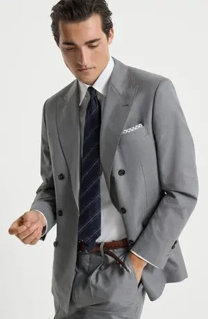 Brunello Cucinelli Hopsack Blazer - Grey