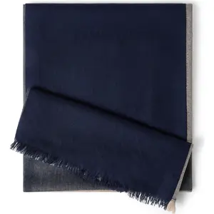 Brunello Cucinelli Cashmere And Silk Color Block Scarf - Marine