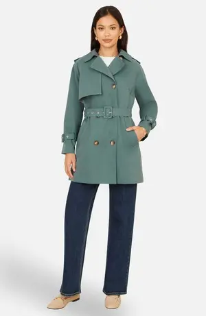 YUMI Belted Trench Coat