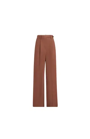 Brunello Cucinelli Fluid Twill Wide Trousers With Monili