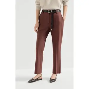 Brunello Cucinelli Cigarette Trousers - Bordeaux