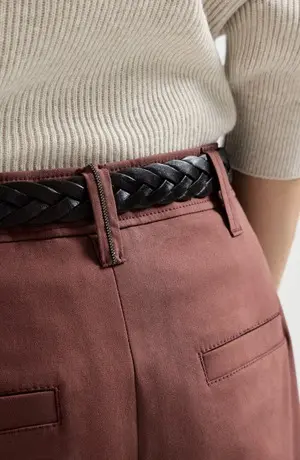 Brunello Cucinelli Cigarette Trousers - Bordeaux