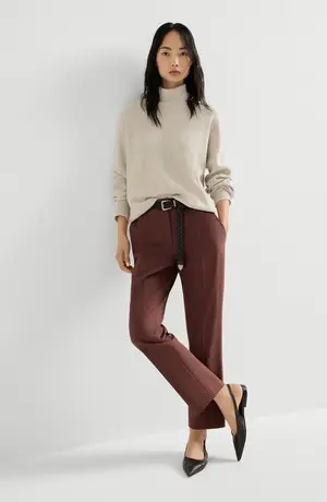 Brunello Cucinelli Cigarette Trousers - Bordeaux