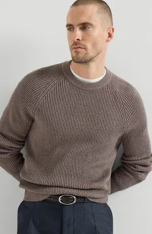 Brunello Cucinelli English Rib Knit Sweater - Hazelnut