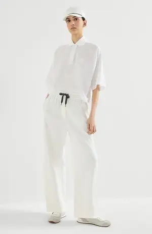 Brunello Cucinelli Piqué Track Trousers - White