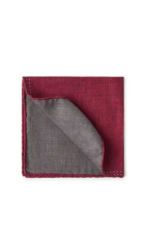 Brunello Cucinelli Silk Pocket Square - Bordeaux