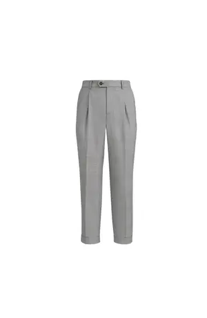 Brunello Cucinelli Prince Of Wales Virgin Wool Trousers - Grey