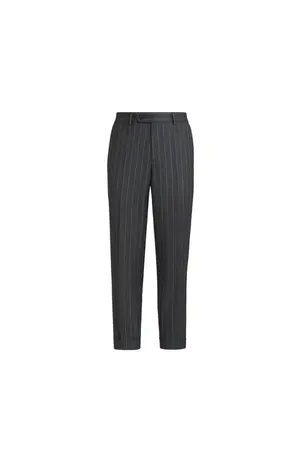 Brunello Cucinelli Wide Chalk Stripe Pure Wool Trousers - Grey