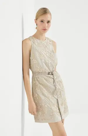 Brunello Cucinelli Mini Dress With Embroidery
