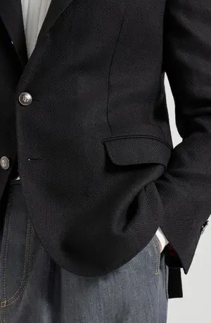 Brunello Cucinelli Hopsack Deconstructed Blazer