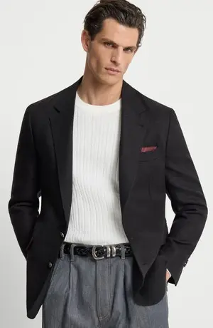 Brunello Cucinelli Hopsack Deconstructed Blazer