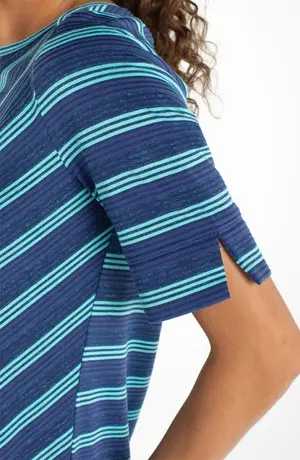 LIVERPOOL Stripe Boat Neck Top