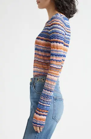 Ulla Johnson Lunaire Pointelle Stripe Knit Top