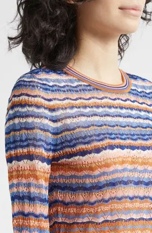 Ulla Johnson Lunaire Pointelle Stripe Knit Top