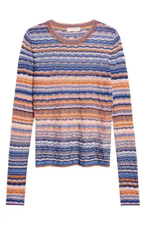 Ulla Johnson Lunaire Pointelle Stripe Knit Top