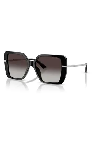 JIMMY CHOO Pati 55mm Square Sunglasses - Black/gradient Gray