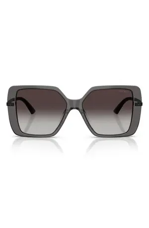 JIMMY CHOO Pati 55mm Square Sunglasses - Transparent Black/gray