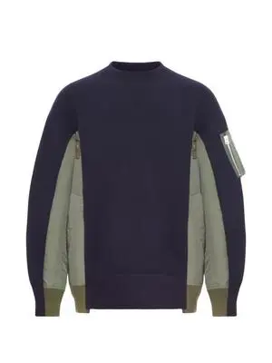 Sacai Patchwork Sweatshirt With Nylon Details