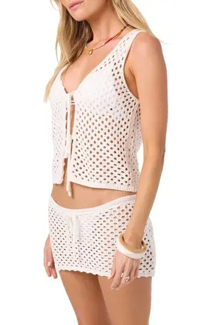 O'Neill Zooey Open Stitch Cover-up Tank - Vanilla