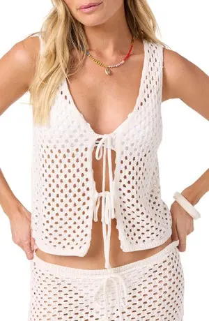 O'Neill Zooey Open Stitch Cover-up Tank - Vanilla