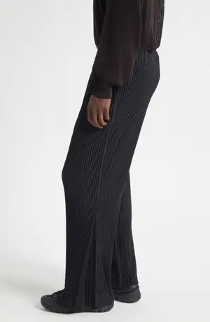 Issey Miyake Tailored Pleats Flare Leg Pants