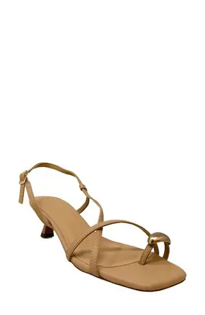 SHU SHOP Harper Slingback Kitten Heel Sandal - Beige