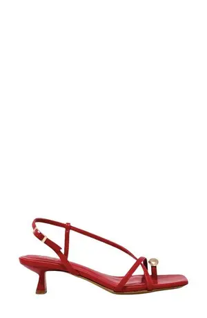 SHU SHOP Harper Slingback Kitten Heel Sandal - Red