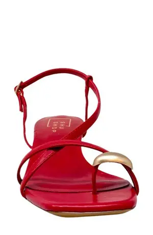 SHU SHOP Harper Slingback Kitten Heel Sandal - Red