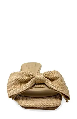 SHU SHOP Ella Kitten Heel Slide Sandal - Raffia