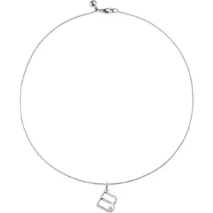 Monica Vinader Monica Vinader Lab-Grown Diamond Initial Pendant Necklace Sterling Silver B
