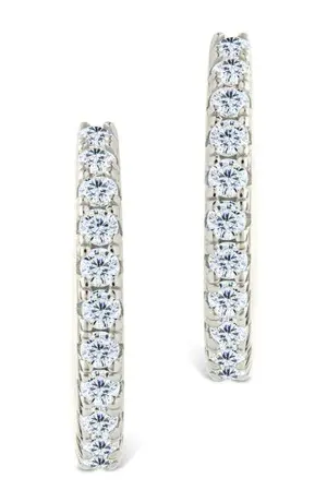 Sterling Forever Cubic Zirconia Hoop Earrings