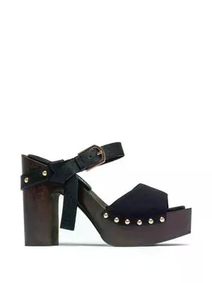 Bernardo Luxor Buckle Studded Sandals - Black